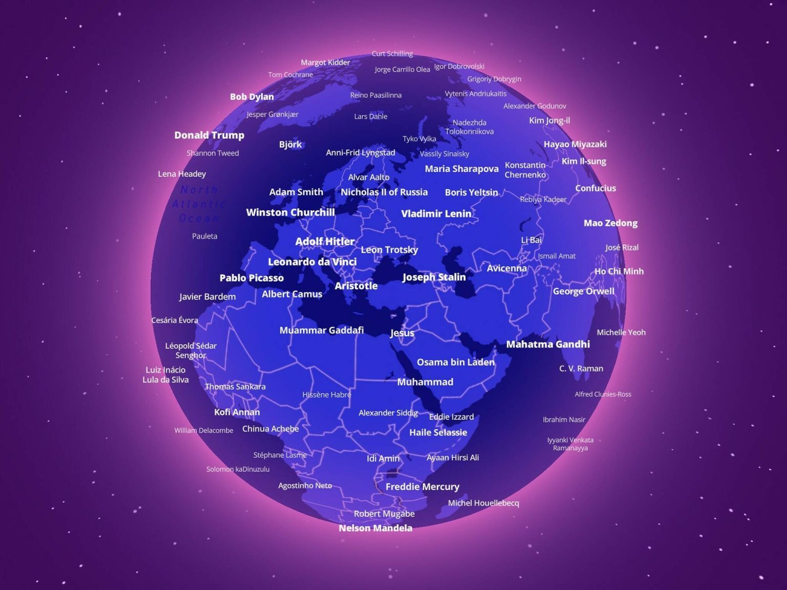 This interactive map highlights the most famous people from your ...