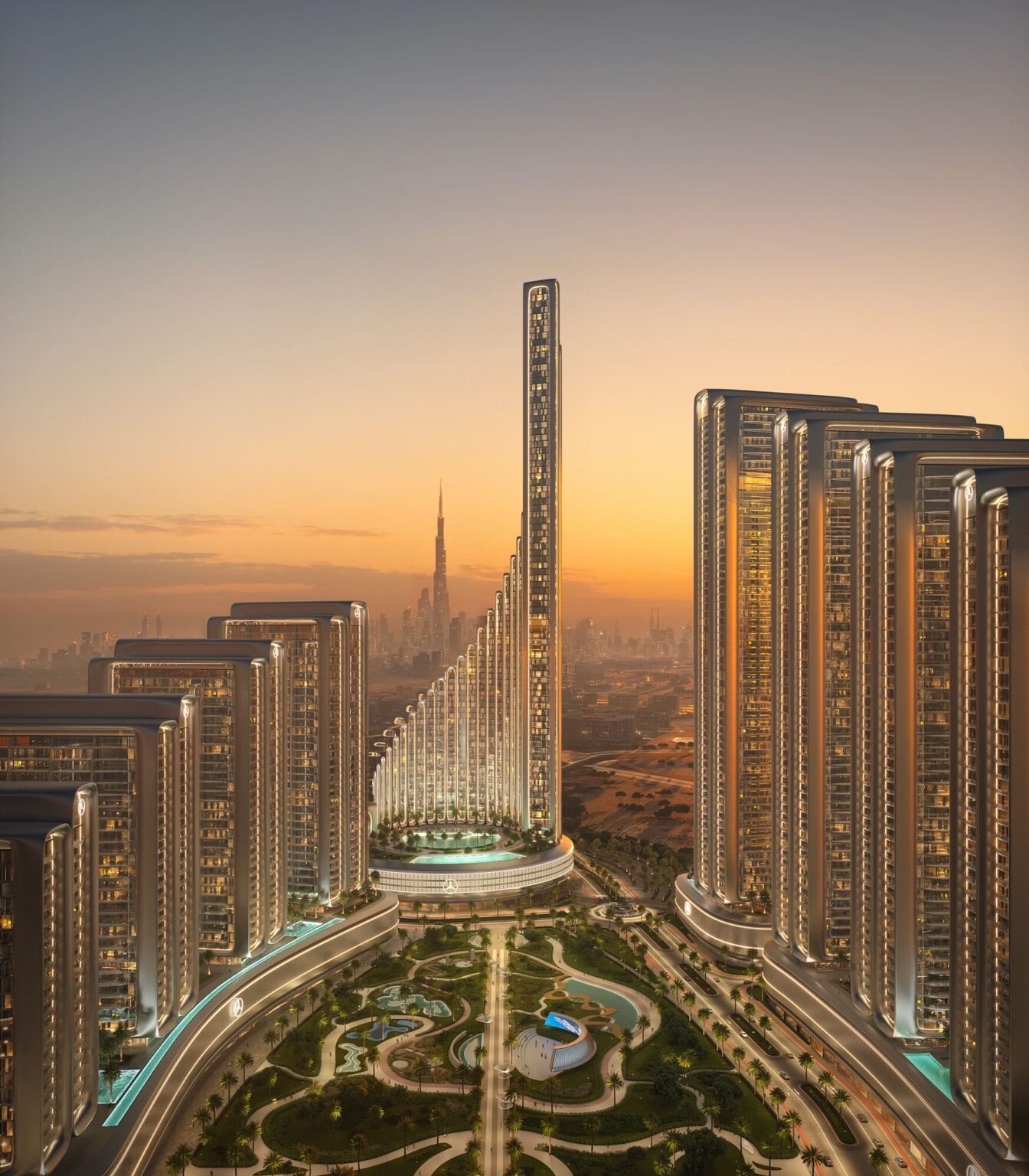 Mercedes-Benz unveils ‘city within a city’ skyscraper district in Dubai ...