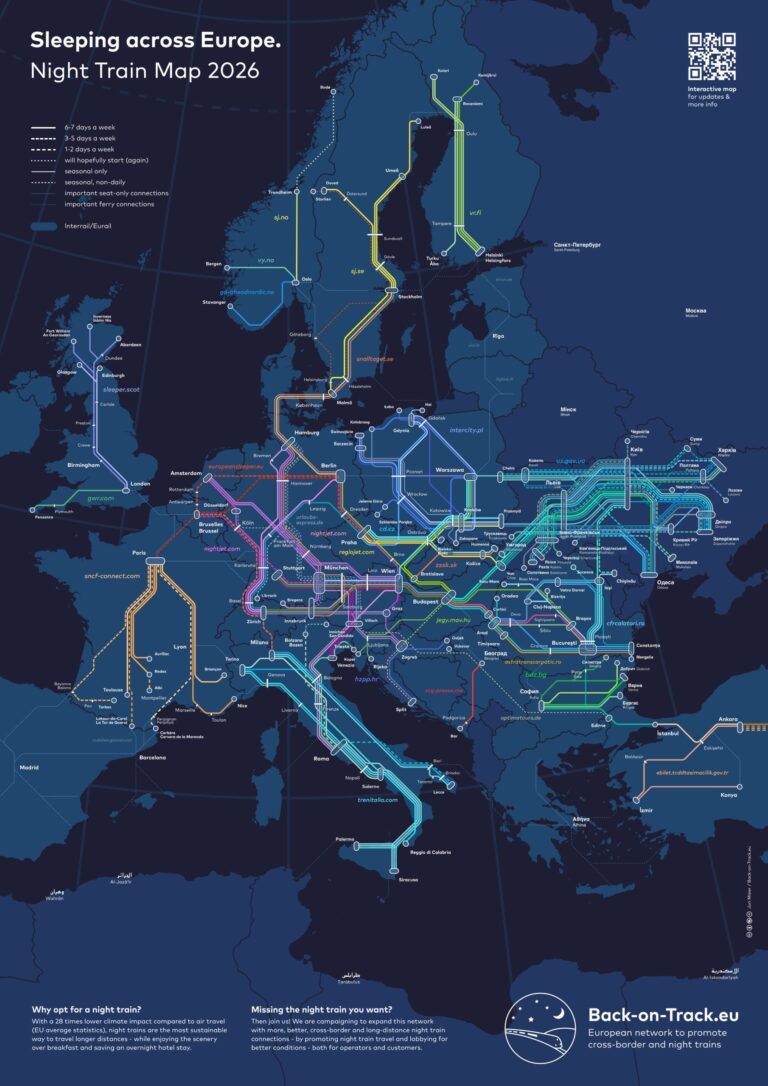 Full map of Europe’s night trains reveals the 2026 sleeper rail network ...
